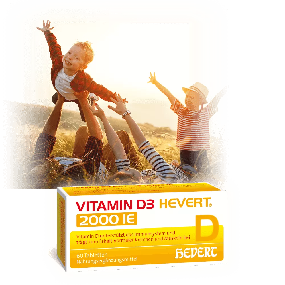 Vitamin D3 Hevert 2000 IE - für Immunabwehr, Knochen & Vitalität